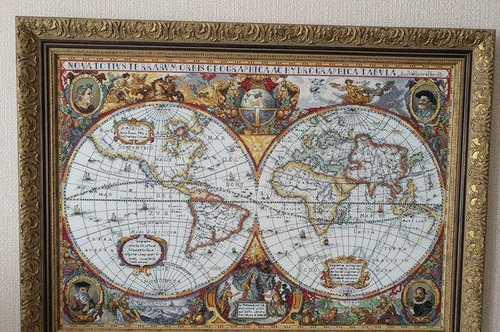 Картина крестиком "Карта мира"
