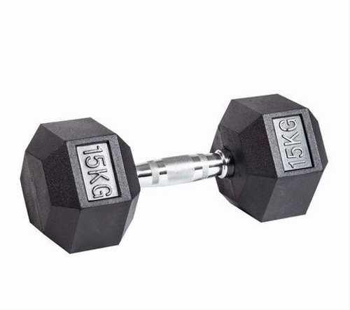 Гантель гексагональная обрезиненная profi-FIT 15 к