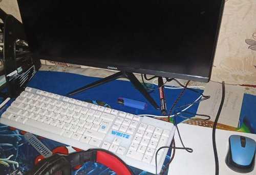 Игровой компьютер с монитором и клавиатурой dell