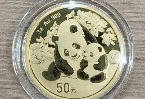 Золотая монета "Панда 2024" 3 г. ч. золота. Китай