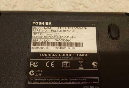 Ноутбук Toshiba L500D