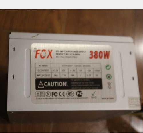 Блок питания FOX 380W 6 pin исправный