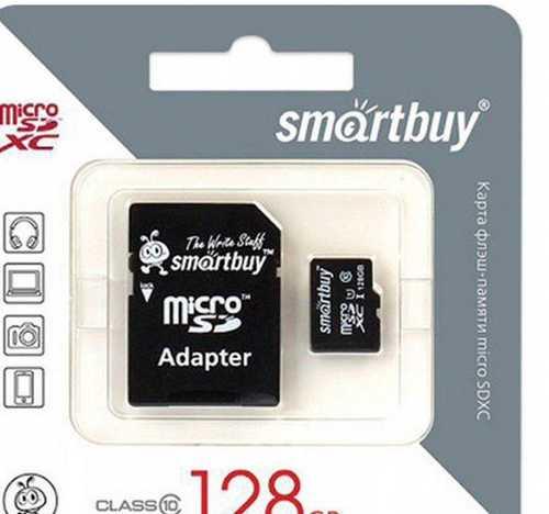 Флеш карта microSD 128GB Smartbuy (SD адаптер)