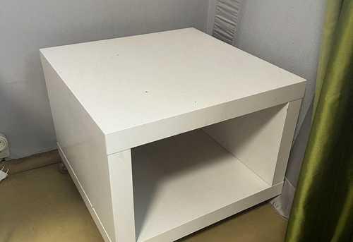 Журнальный столик белый на колесах IKEA лакк