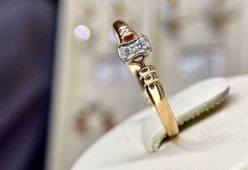 Золотое кольцо 585 пробы с Бриллиантами (Бдж)