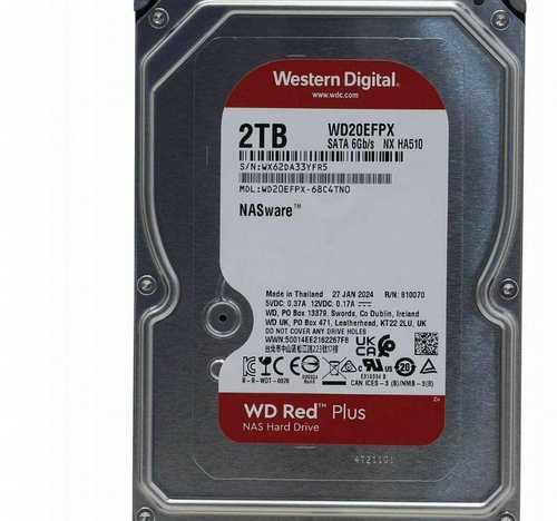 Жесткий диск Western digital Red Plus 2 Тб WD20efpx