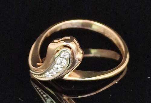 Золотое кольцо с белым золотом (28)
