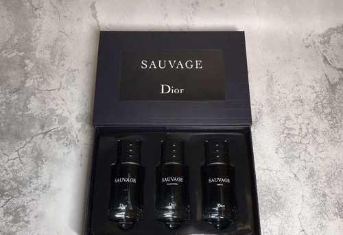 Набор духов Dior Sauvage 3 в 1 парфюм