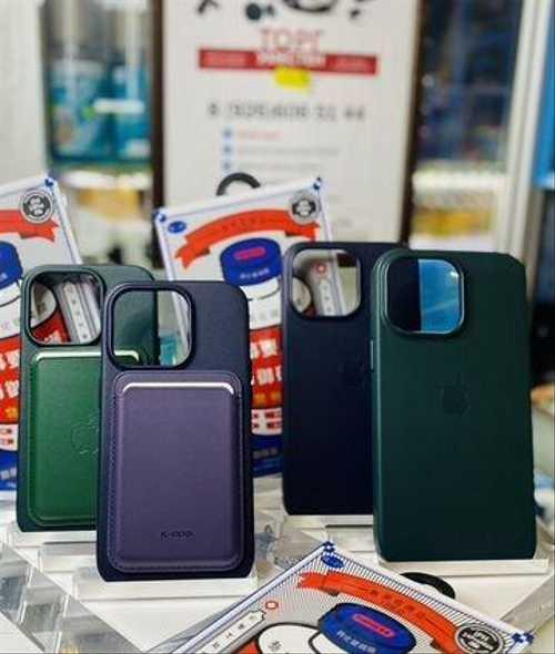 Кожаный Чехол на iPhone 14 Pro Max magsafe