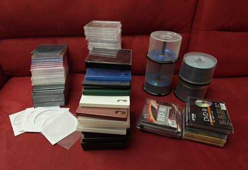Диски-болванка для записи CD, DVD, BR + коробочки