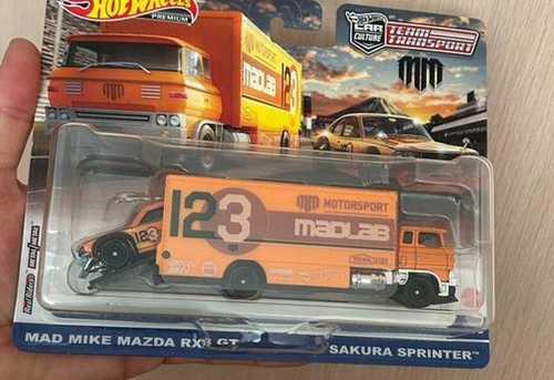 Hot wheels Team Transporter Mad Mike Mazda RX3