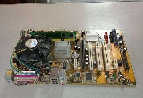 Материнка S-775+процессор+кулер+память