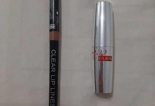 Помада блеск Pupa miss 600 и карандаш для губ