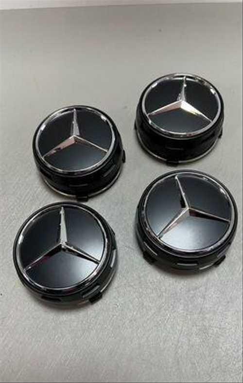 Колпачки чёрные в литье Mercedes Benz