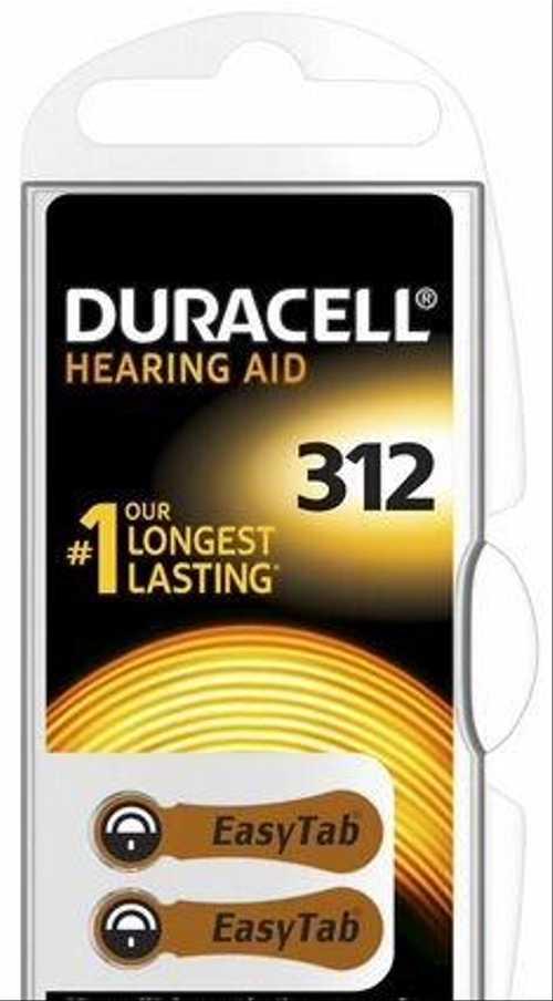 Батарейка 6 шт. для слухового аппарата Duracell