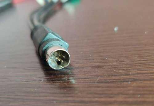 S-Video кабель mini DIN 9 pin M-1 4 pin F + 3RCA