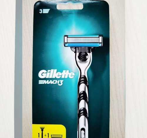 Мужская бритва gillette Mach 3 с 3 лезвиями, 2 кас