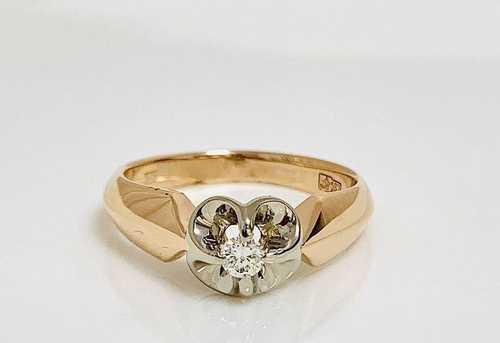 Золотое кольцо с бриллиантом 583 проба