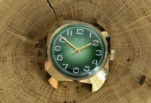Полет Зеленый циферблат - наручные часы СССР