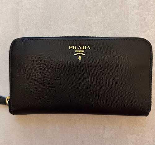 Кошелёк Prada женский черный оригинал