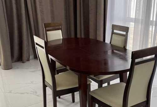 Кухонный стол и стулья, бу, массив, шпон, Малайзия