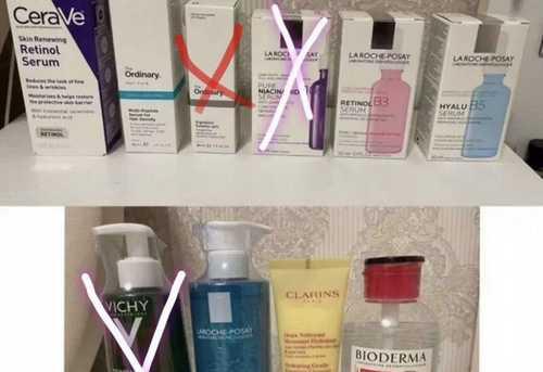 Vichy,LA roche-posay,Bioderma,Clarins