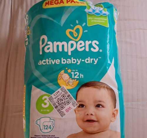Подгузники pampers activ baby-dry 3