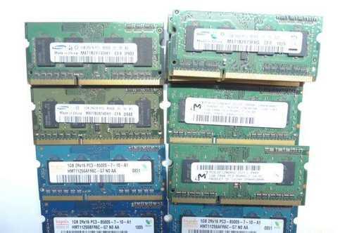 Модули памяти SO-dimm DDR3 1Gb PC3-8500 1066Мгц