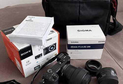 Зеркальный фотоаппарат sonyA6000 + объектив sigma