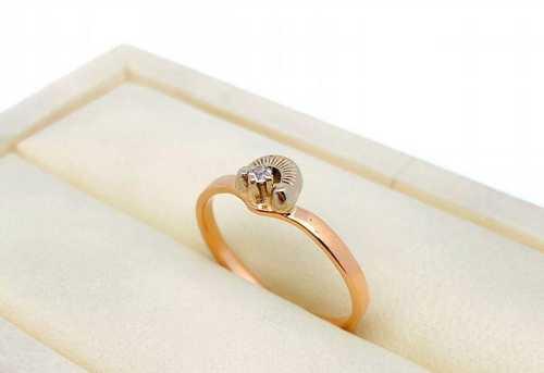 Золотое кольцо с камнем 585пр. размер: 17,6