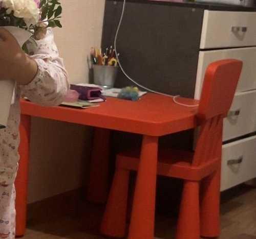 Детский стол и стул IKEA маммут