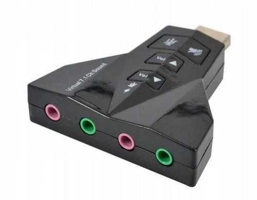 Аудио адаптер 7.1 USB (4 гн.) Внешняя USB звуковая
