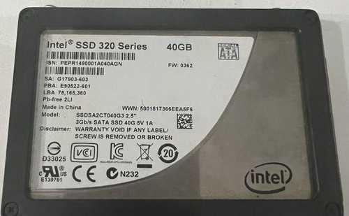 SSD intel 320 series 40gb