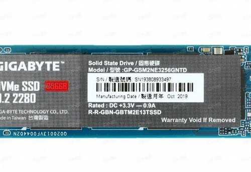 256 гб SSD M.2 накопитель gigabyte NVMe SSD GP-GS