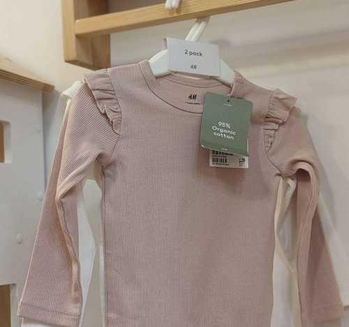 Новые нарядные боди в рубчик h&m 68,74