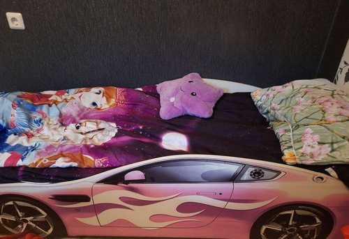 Кровать детская машинка для девочки