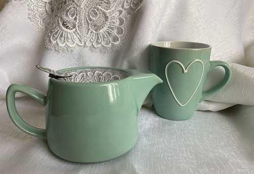 Кружка с чайником керамика