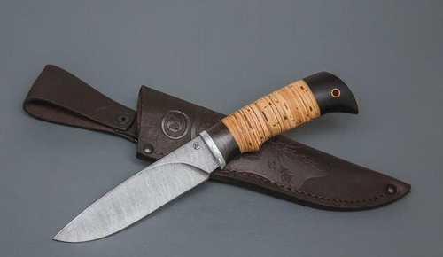 Нож "Мурена" Дамаск, карельская береза, граб
