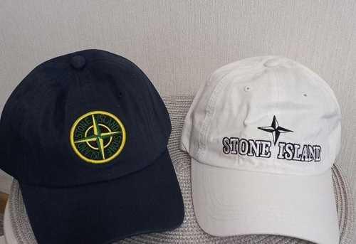 Кепка Stone Island белая синяя новая