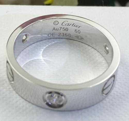 Кольцо Cartier Love, белое золото 585 пробы 0,25ct