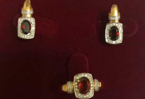 Ювелирные изделия из золота с брил.серьги и кольцо