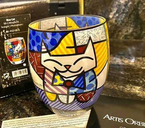 Подсвечник-стакан со свечой от Romero Britto