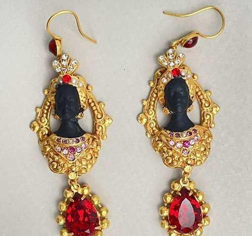 Висячие серьги Askew Iondon Small Blackamoor 1990-2000 г Англия No.8937