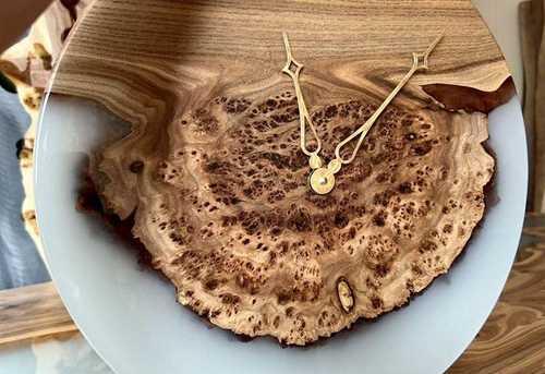 Деревянные часы из эпоксидной смолы и слэба