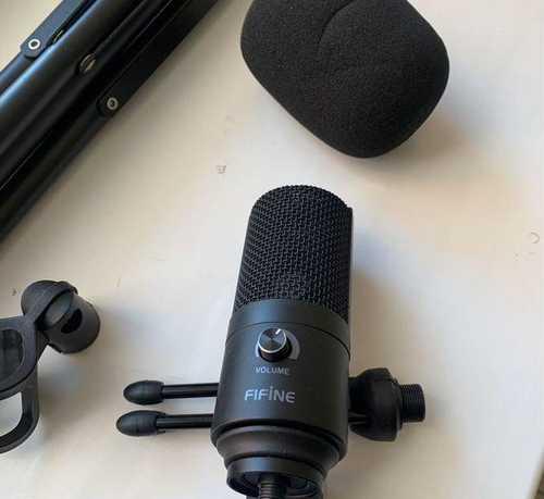 Микрофон Fifine k669 + стойка + поп фильтр