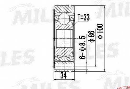 GA12005 ШРУС audi 80/A4 I/skoda/golf I-III/passat