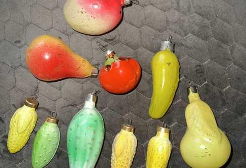 Елочные игрушки "Овощи-фрукты" СССР
