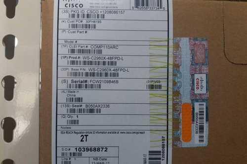 Коммутатор (свич) Cisco WS-C2960X-48FPD-L NEW C нд