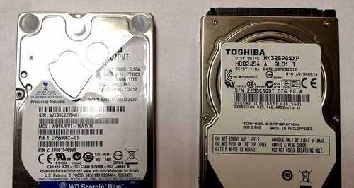 Жесткие диски HDD 2.5" WD Blue 1Тб и Toshiba 320Гб