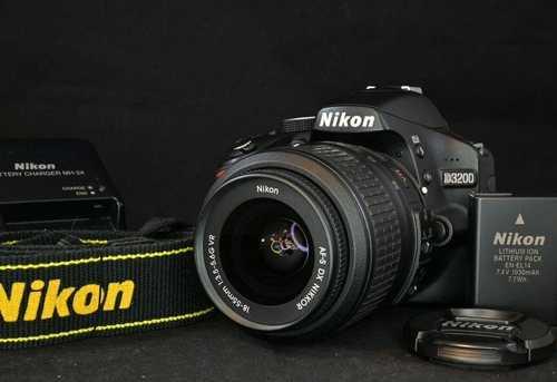 Nikon D3200 Kit AF-S 18-55 VR G пробег 3300